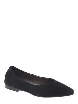 Cordani Mavis Pointed Toe Flat - Black Suede