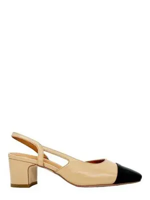 AMIE RAFA Paris Slingback Heels - Tan