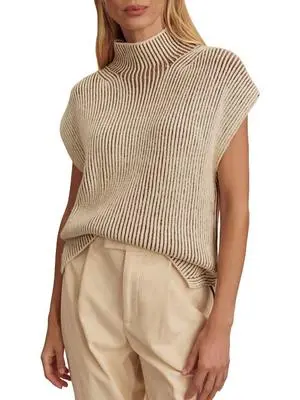 Varley Lauren Plated Mock Neck Sweater - Cocoa Dust
