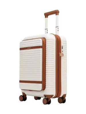 ELLE Escape Expandable Carry-on Suitcase With Laptop Pocket - White