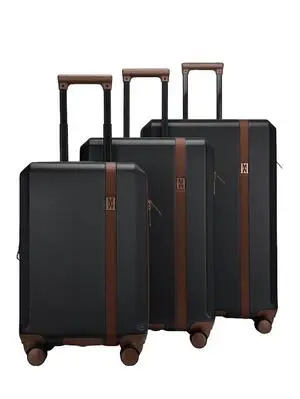ELLE Luxe Journey 3-piece Expandable Spinner Luggage Set - Black