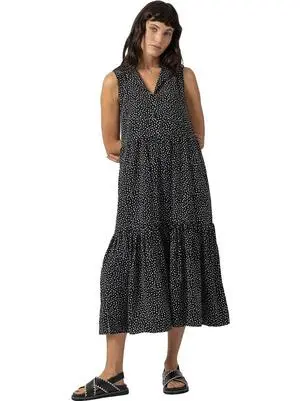 SAINT + SOFIA Tiered Sleeveless Maxi Dress - Black Spot