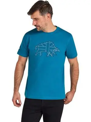 RAGING BULL Stitch Embroidery Bull T-shirt - Teal
