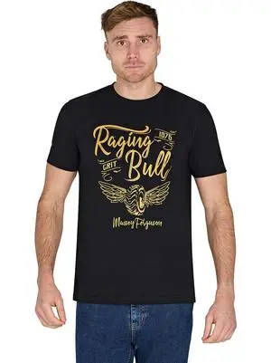 RAGING BULL Mf Wings Print T-shirt - Black