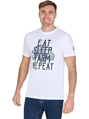 RAGING BULL Yfc Eat Sleep Farm T-shirt - White