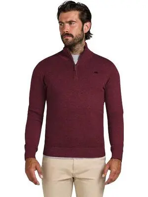 RAGING BULL Quarter Zip Cashmere Blend Sweater - Berry