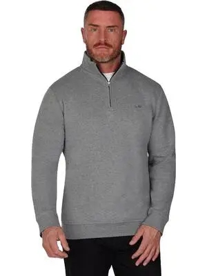 RAGING BULL Quarter Zip Sweatshirt - Grey Marl