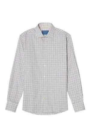 Robert Talbott Reynolds Ultra Light Weight Brushed Tattersall Shirt - Flax Multi