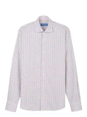 Robert Talbott Reynolds Ultra Light Weight Brushed Tattersall Shirt - Red Multi