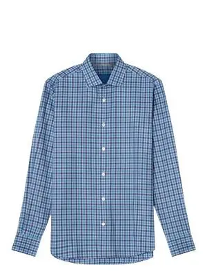 Robert Talbott Reynolds Ultra Light Weight Brushed Multi Check Shirt - Blue Multi