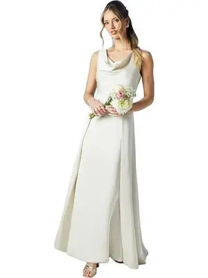 Coast Sleeveless Cowl Neck A-line Dress - Champagne