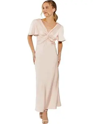 OASIS Satin Midi Bridesmaid Dress - Blush