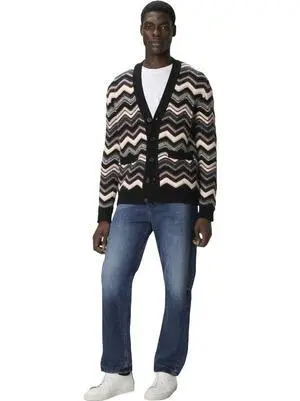 Missoni Wool And Alpaca Blend Cardigan - Grey & Burgundy