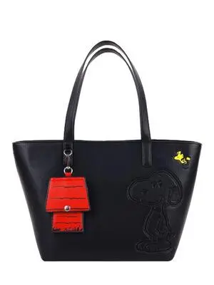 DANIELE NICOLE Peanuts Snoopy Embossed Tote Bag With Cardholder - Black