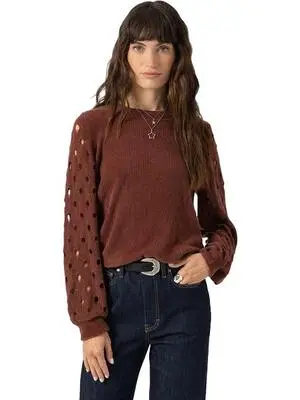 SAINT + SOFIA Suki Lace Hole Knit Mauve