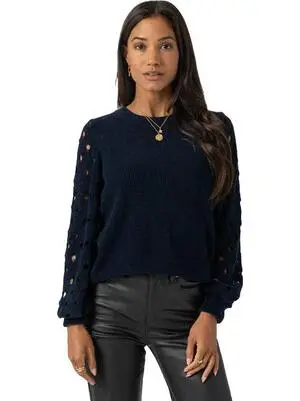 SAINT + SOFIA Suki Lace Hole Knit Navy