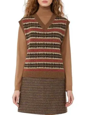 Max Mara Fleres Jacquard Sweater Vest - Camel