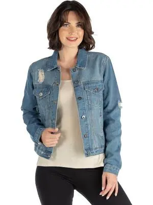 24SEVEN COMFORT APPAREL Timeless Denim Jacket Denim