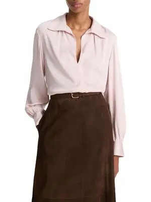 Vince Smocked Silk Blend Shirt - Balletto