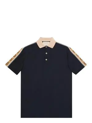 Gucci Polo With Stripe - Black
