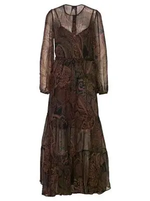 Pinko Button-front Maxi Dress - Brown
