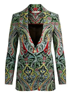 Alice + Olivia Alice + Olivia Breann Paisley Longline Blazer Paisley Po