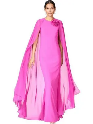 Sachin & Babi Chiara Cape Effect Gown - Pink