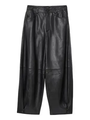 ALLSAINTS Leather Barrel-leg Trousers - Black