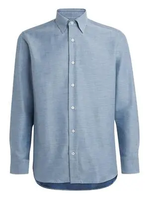 Brioni Cotton-cashmere Shirt - Blue
