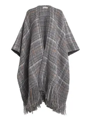 Johnstons Of Elgin Cashmere-blend Texture Cape - Grey