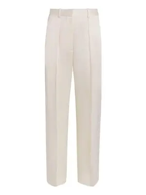 Victoria Beckham Satin Wide-leg Trousers - Ivory