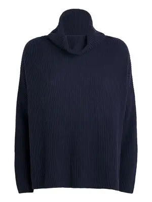 Max & Co. Cashmere Ribbed Rollneck Sweater - Blue