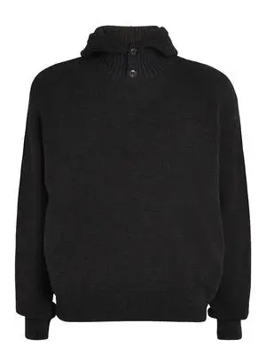 LEMAIRE Wool-blend Hooded Sweater - Brown