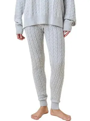 PAPINELLE Cable Knit Pajama Pants - Grey