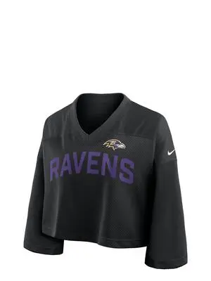 Nike Baltimore Ravens Dri-fit Nfl Cropped Top - Black