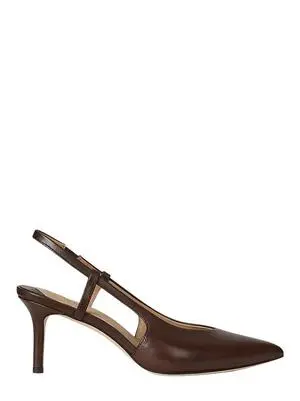 Ralph Lauren Khloe Leather Slingback Pump - Dark Hickory