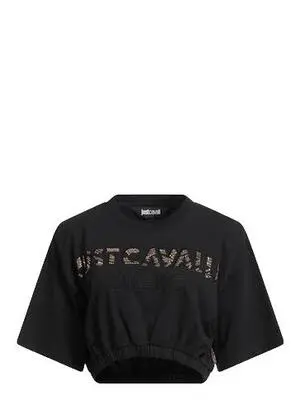 Just Cavalli Cotton Jersey Crop T-shirt - Black
