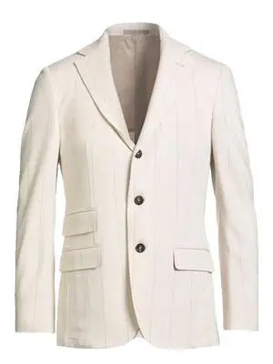 Eleventy Blazer Cream Size Wool, Cotton, Goat Skin - White