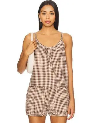 RAT BOI Keyhole Camisole - Brown Gingham