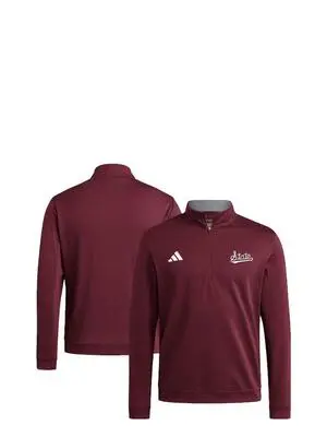 Adidas Mississippi State Bulldogs Elevated Tri-blend Quarter-zip Pullover - Maroon
