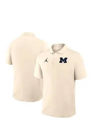 JORDAN BRAND Michigan Wolverines Primary Logo Victory Performance Polo - Tan