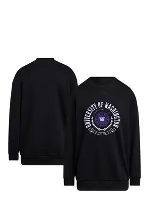 Adidas Washington Huskies Oversized Crewneck Pullover - Black