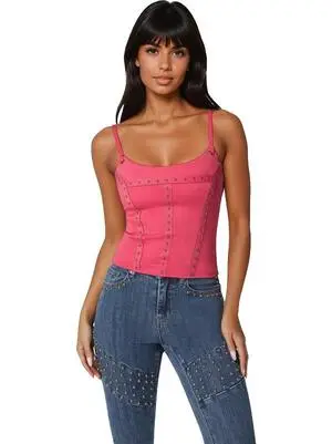 Bebe Studded Corset - Raspberry