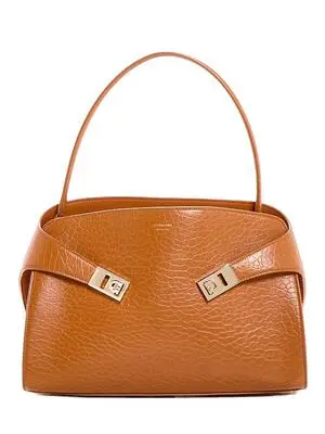 FERRAGAMO Hug Leather Top Handle Bag - Honeycomb