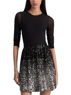 Alice + Olivia Chara Embellished Dress - Black/multi