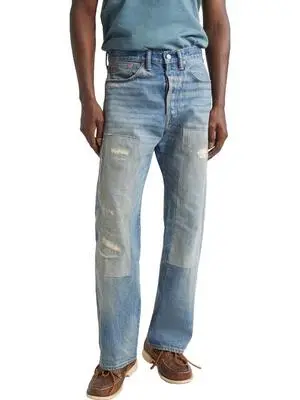 Double Rl Straight Fit Selvedge Jeans - Midlands Wash