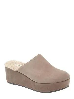 Cordani Camryn Platform Wedge Mule - Porcino Suede