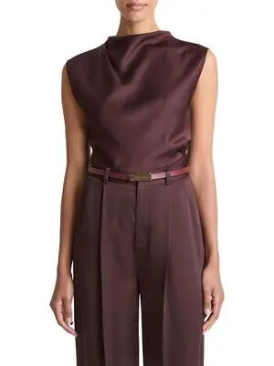Vince Cowl Neck Satin Top - Fig