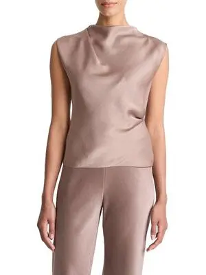Vince Cowl Neck Satin Top - Mauve Lilac