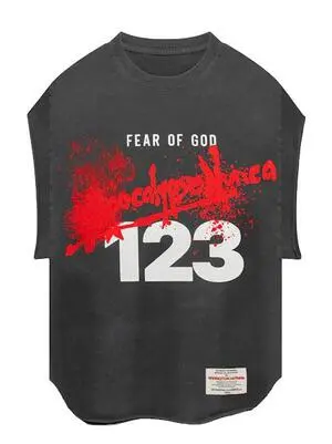 Fear Of God X Rrr 123 Apocalypse Nunca Cut Off Tee Shirt - Vintage Black